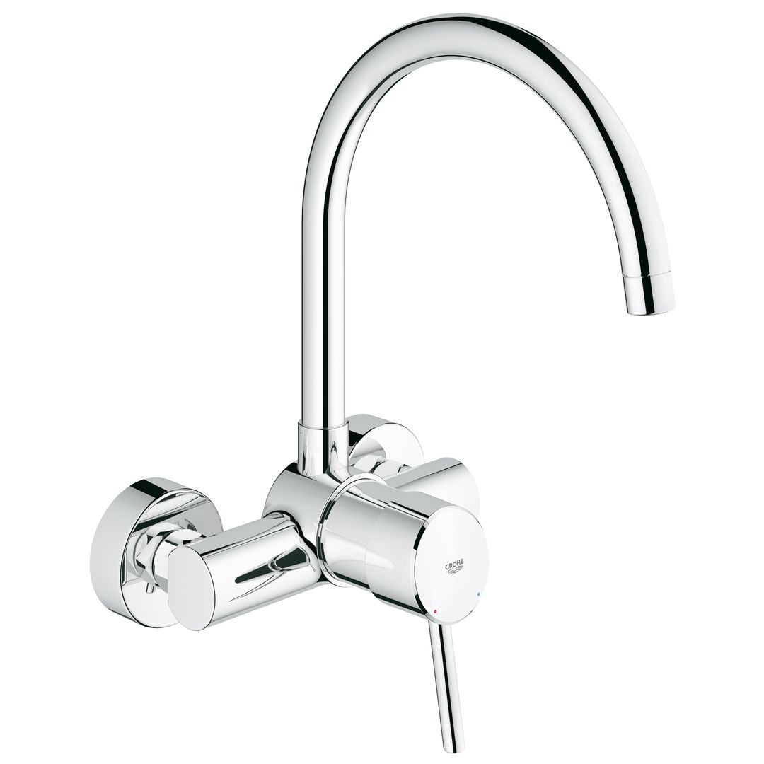 Grohe - Concetto Single Lever Sink Mixer 1/2" Wall-Mounted Chrome ...