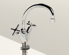 Cobra Ledimo Original Light Pattern Sink Mixer Pillar Type Swivel Spout ...